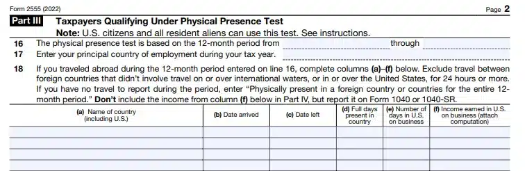 Form 2555: Reporting Foreign Earned Income